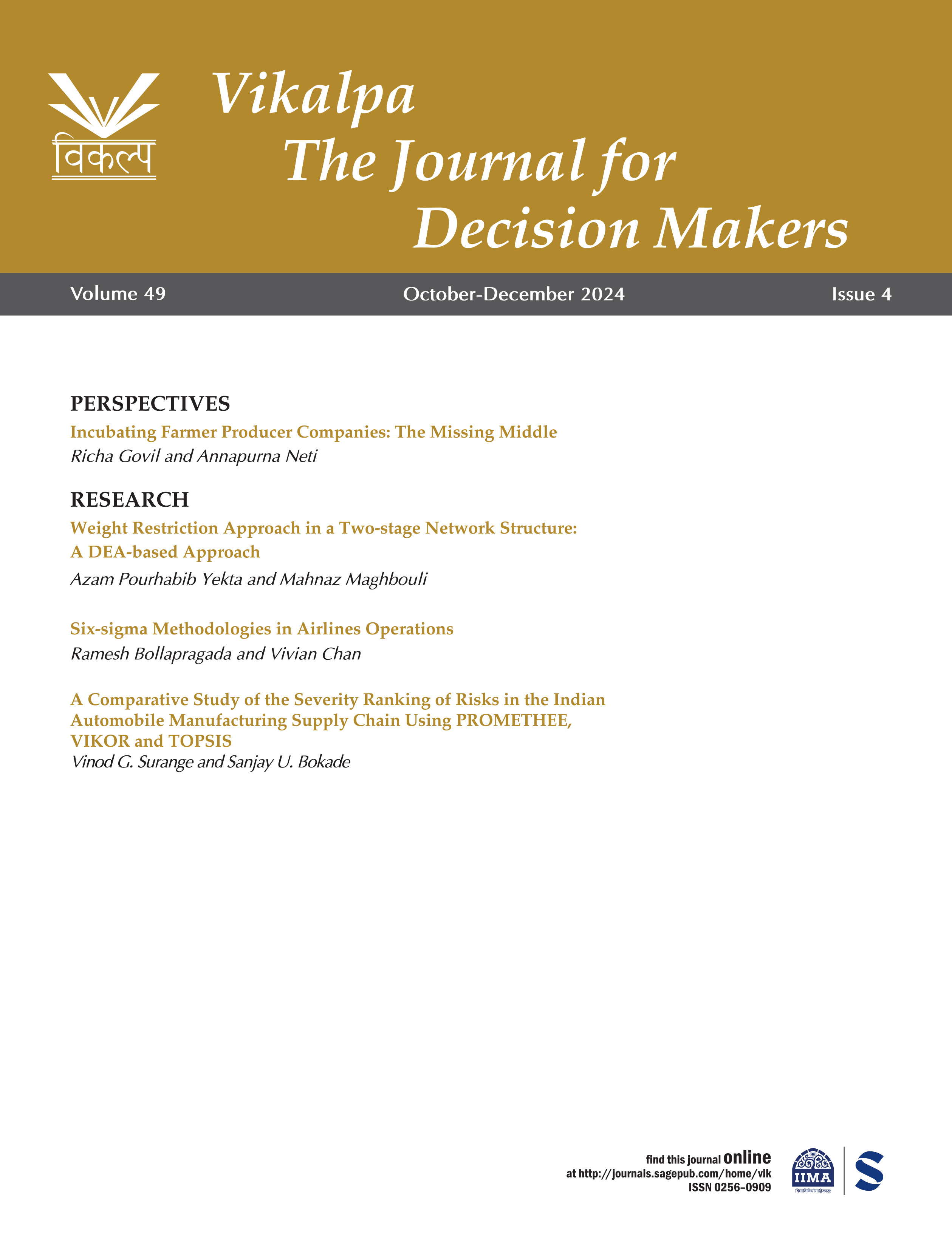 Vikalpa: The Journal for Decision Makers